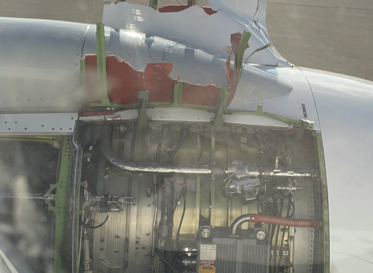 Plane Engine Cover Being Ripped Off in the Middle of the Flight