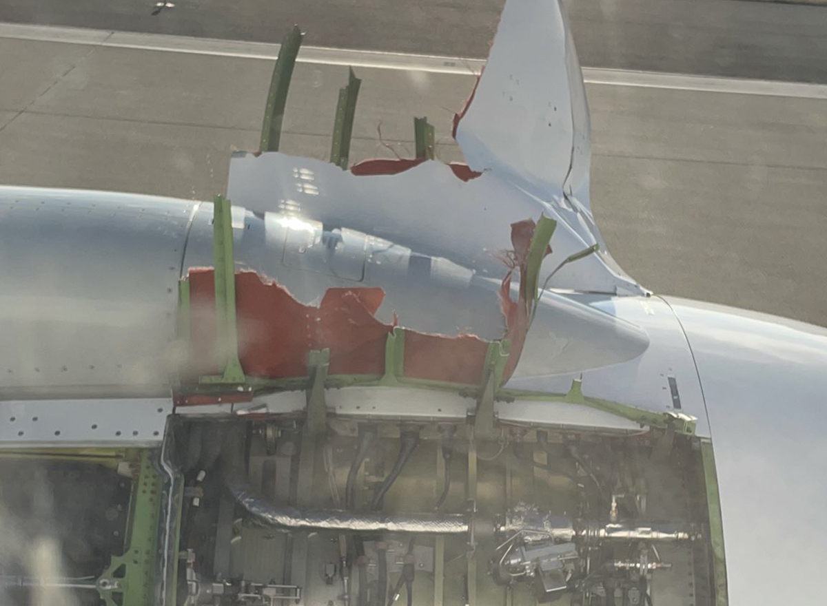 Plane Engine Cover Being Ripped Off in the Middle of the Flight