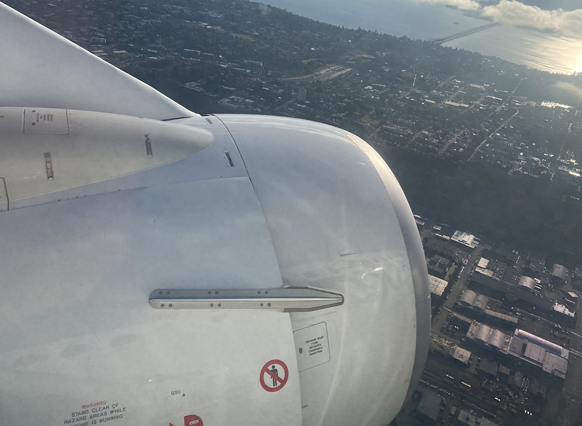 Plane Engine Cover Being Ripped Off in the Middle of the Flight