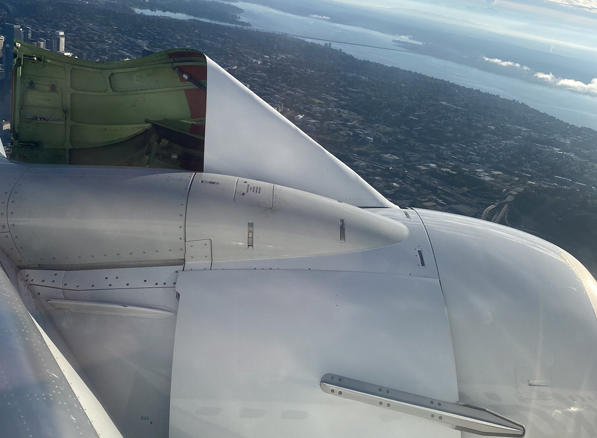 Plane Engine Cover Being Ripped Off in the Middle of the Flight