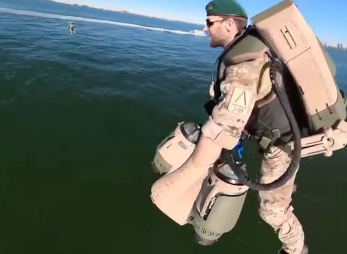 Video of Soldiers Flying in “Iron Man” Jet Suits Above Navy Ship