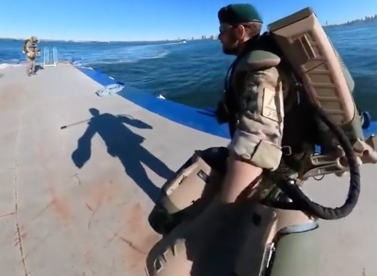 Video of Soldiers Flying in “Iron Man” Jet Suits Above Navy Ship