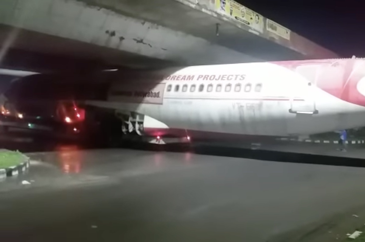 Footage Shows Passenger Plane Stuck Under a Bridge. Again.