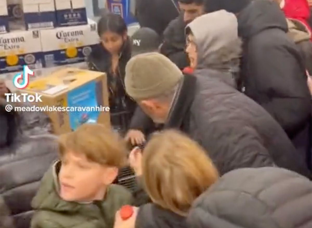 Supermarket Shoppers Stampede Over Energy Drink on Sale