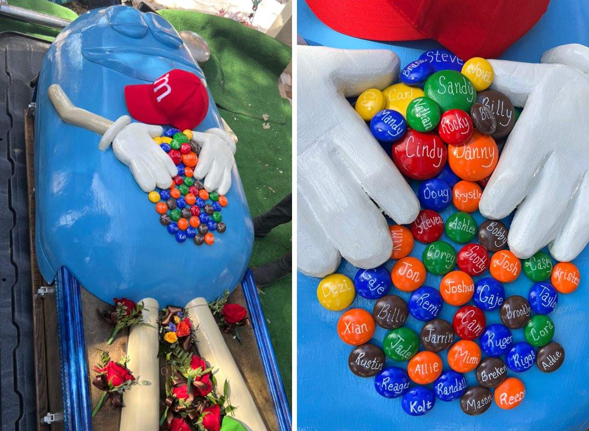 Grandma Buried in M&Ms-Shaped Coffin After Loving the Candy