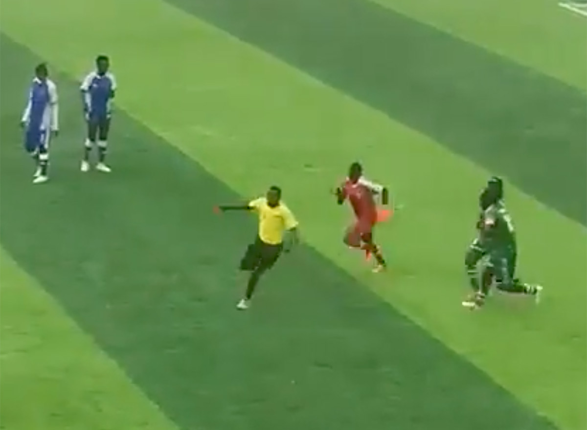 Women Soccer Players Chase, Hit and Kick Male Referee