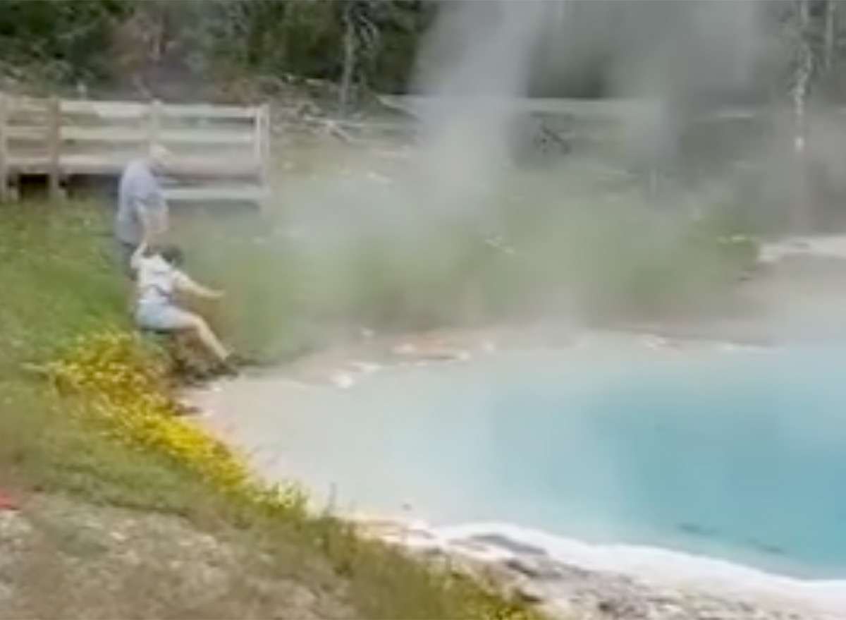 Yellowstone Tourist Dips Hand in Boiling Hot Spring
