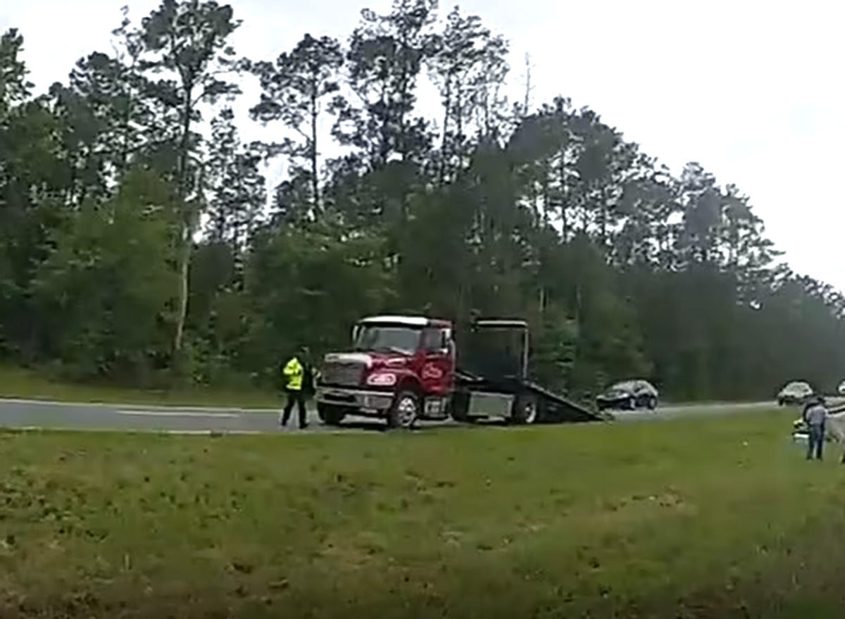 Woman Drives Car Up Tow Truck Ramp, Launches Into the Air